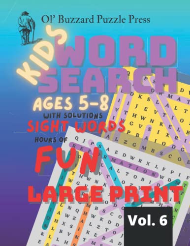 Kids Word Search Puzzle Book: Ages 5-8 Large print Sight Word Puzzles ...