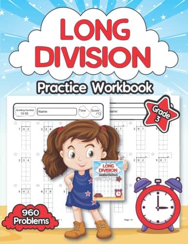 Long Division Practice Workbook Grade 3: Division Math Worksheets for ...