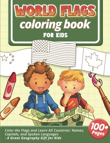 World Flags Coloring Book for Kids: Color the Flags and Learn All ...