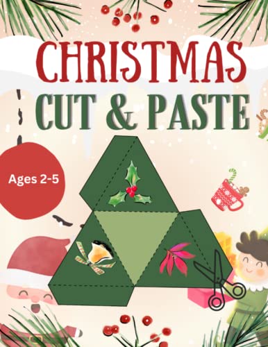 Christmas Cut & Paste Activity Book - Scissor Practice for Children ...