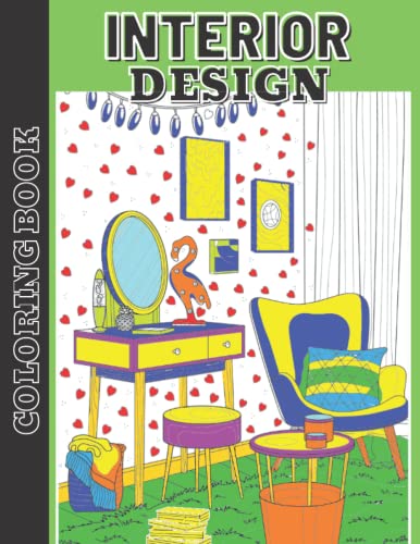 Interior Design Coloring Book: This 1-Page Interior Design Covering ...