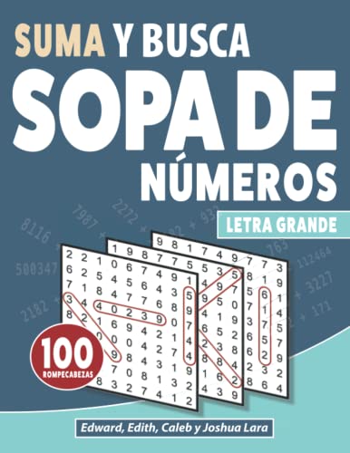 Suma y Busca: Sopa de Números: 110 Rompecabezas: Letra Grande by Edward ...