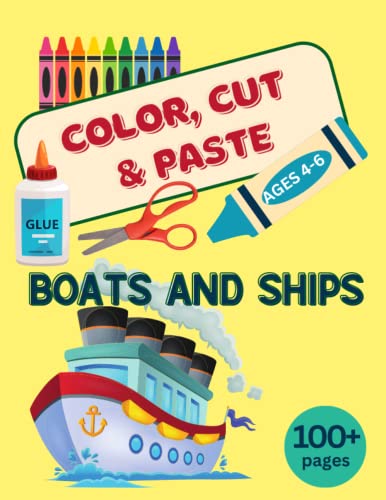 Cut and Paste for Kids Ages 4-6, Workbook for Kids, Scissors Skills ...