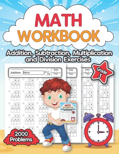 Math Workbook Grade 3 Addition, Subtraction, Multiplication and ...