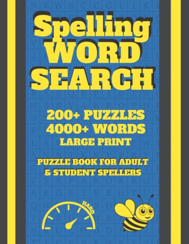 Spelling Contest Word Search For Adults Large Print: 200+ Hard Puzzles ...