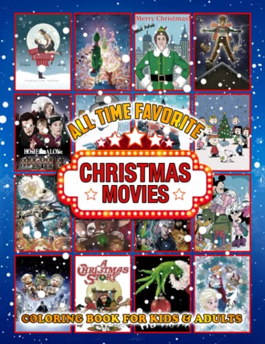 All Time Favorite Christmas Movies Coloring Book: Holiday Coloring ...