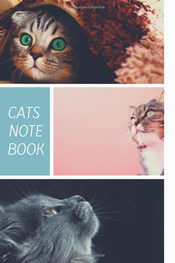 Cats Notebook . 160 Pages Notebook with Lined Paper: Medium-Sized Daily ...