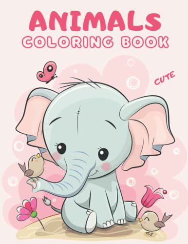 CUTE ANIMALS COLORING BOOK: Fun And Easy Coloring Pages of Cute and ...