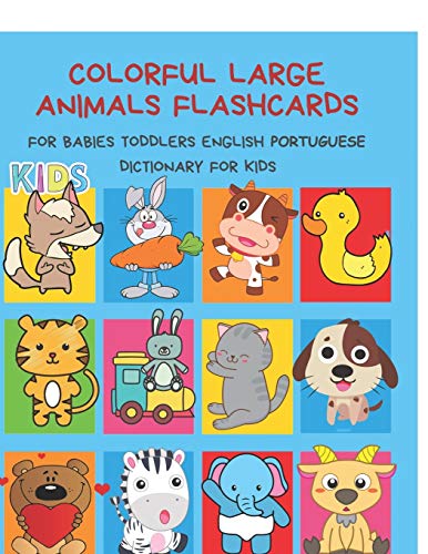 Colorful Large Animals Flashcards for Babies Toddlers English ...