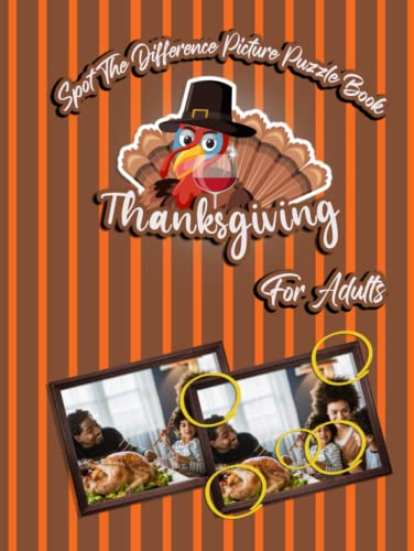 Thanksgiving Spot The Difference Picture Puzzle Book For Adults by Erol ...