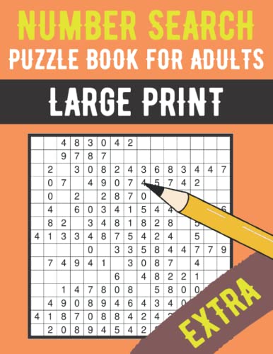 Extra Large Print Number Search Puzzle Book For Adults: 200 large print ...