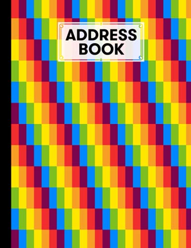 Address Book: Rectangles Cover Address Book Large Print, Record ...