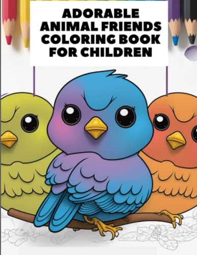 Adorable Animal Friends Coloring Book for Children: Pages with cute ...