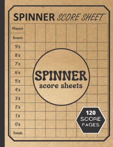 Spinner Score Sheets: 120 Large Blank Score Sheets Spinner Score Pads ...