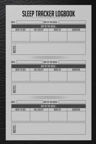 Sleep Tracker Log Book: Sleep Log And Insomnia Activity Tracker Book ...