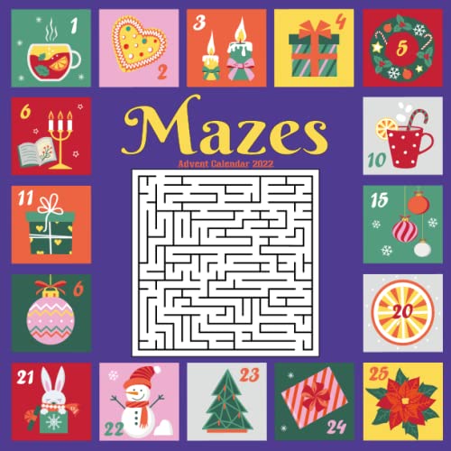 Advent Calendar Mazes 2022: Large Print Maze Puzzle Book For Adults ...