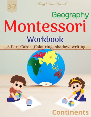 Montessori Workbook geography, 3 part cards, colouring, shadow, writing ...