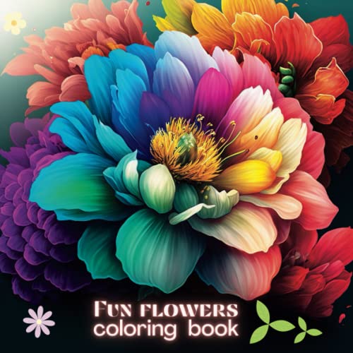 Fun Flowers coloring book: Beautiful, Easy, Relaxing Coloring Book With ...