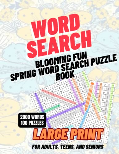 Word Search Book: Blooming Fun Spring word Puzzle Book by Jair Almeida ...