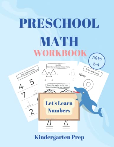 Preschool Math Workbook: Number Tracing, Counting math workbook for ...