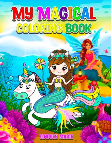My Magical Coloring Book: 50 Unique Designs for All Ages: Mermaids ...