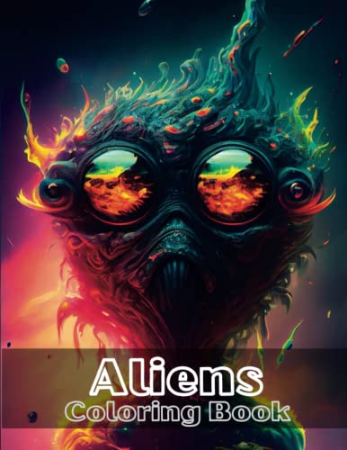 Aliens Coloring Book V3: 50 Hand-Drawn Futuristic Alien Illustrations ...