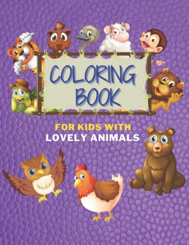 Coloring Book for Kids With Lovely Animals: Cute Animals Coloring Book ...