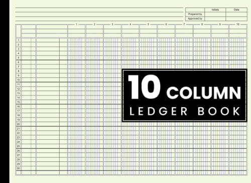 10 Column Ledger Book: Accounting Ledger Book for Bookkeeping, Ten ...