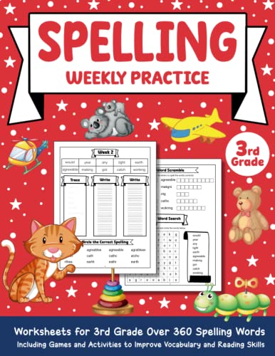 Spelling Weekly Practice Grade 3: Spelling Practice Worksheets for 3rd ...