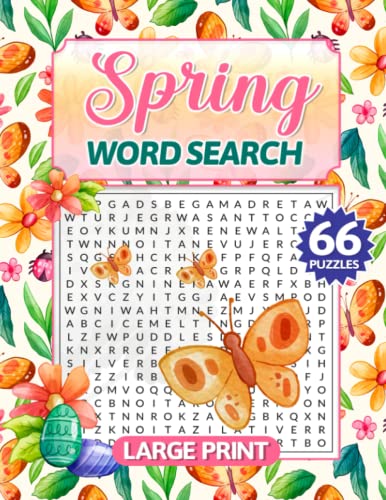 Spring Word Search: Large Print Spring Themed Word Find Puzzle Book for ...
