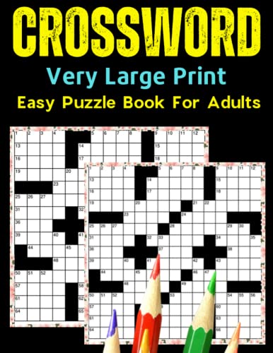 Very Large Print Easy Crossword Puzzle Book For Adults: Large-print ...