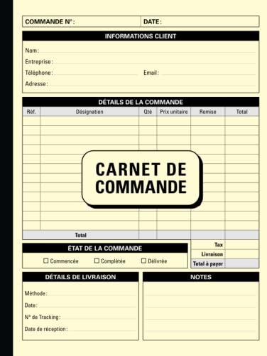 Carnet de Commande A4: Livre de Commande Auto Entrepreneur ...