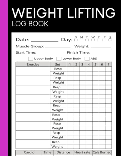 Weight Lifting Log Book: Weight Lifting Log Book for Men, Weight ...
