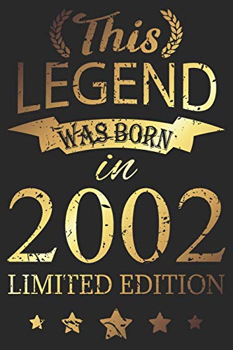 This Legend Was Born In 2002: Blank Lined Journal, Scratched Gold ...