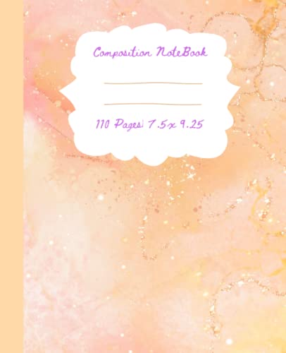 Composition Notebook: Cute Pink and Gold Composition Notebook with ...