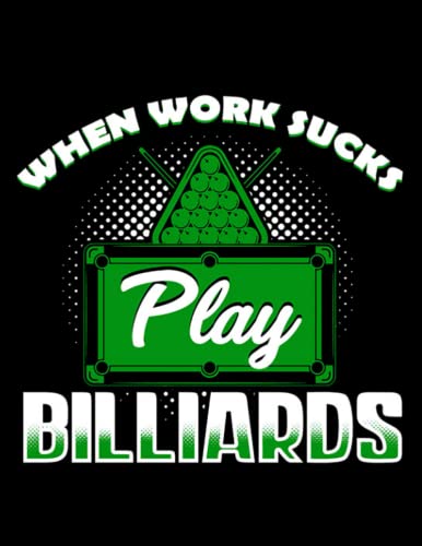 Billiards Billiards 1 Notebook: 8.5 "x 11 "|White Paper|110 pages by ...