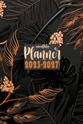 2023/2027 Monthly planner: A5 five year diary 2023 - 2027 -black- with ...
