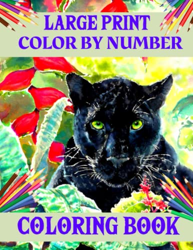 Large Print Color by Number Coloring Book: Large Print Birds, Flowers ...