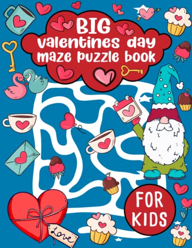 Big Valentines Day Maze Puzzle Book for Kids: Valentine maze game ...