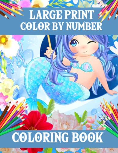 Large Print Color by Number Coloring Book: Easy Large Print Color By ...