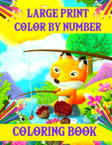 Large Print Color by Number Coloring Book: Large Print Birds, Flowers ...