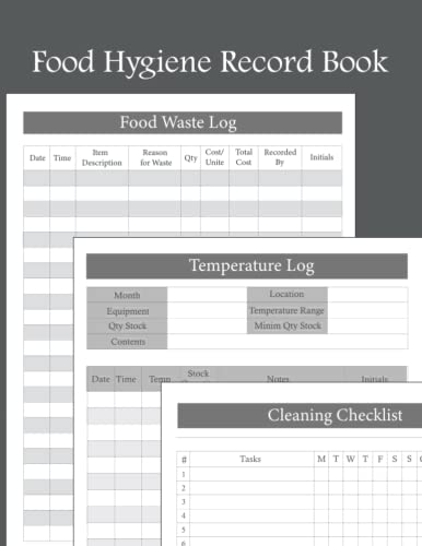 Food Hygiene Record Book: Food Hygiene Temperature Record Log Book ...