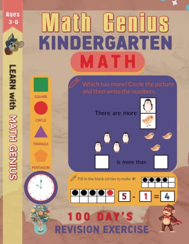 Math Genius Kindergarten Math Workbook.: Kindergarten Math Exercise ...