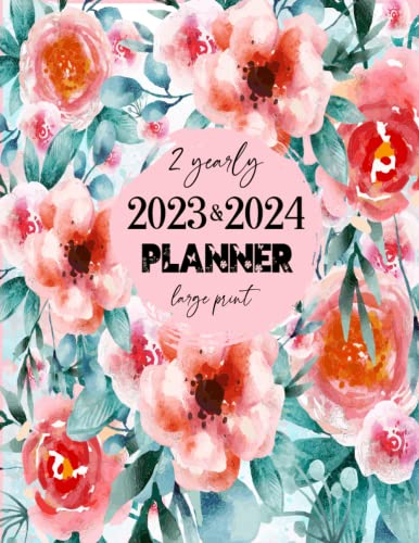 2 Yearly 2023-2024 Large Print Pocket Planner: at a glance organizer ...