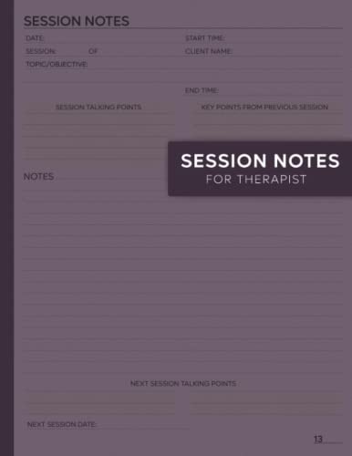 Session Notes Log Book: Therapist Notebook Session Notes | Log Book For ...