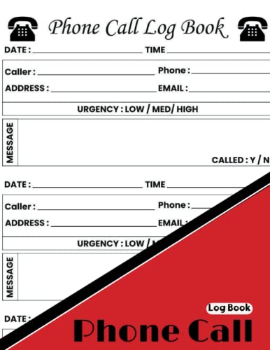 Phone Call Log Book: Daily telephone Memo message tracker record and ...