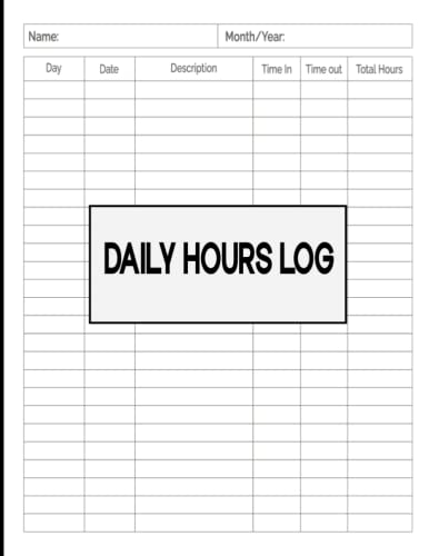 Daily work hours log: Hours Worked Log Book / Work Hour Log Book To ...