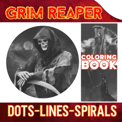 Grim Reaper Dot Lines Spirals Coloring Book: Amazing With Many ...