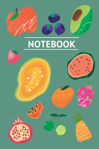 Fruit Notebook/Journal Quirky Design Olive Green Watermelon, Tomato ...