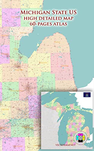 Michigan State US Tourist Map: Michigan State US Road Map, exact High ...